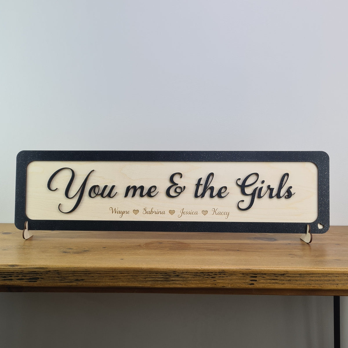 You me and the Girls - Wooden 3D Sign - Home décor - Personalised sign ...